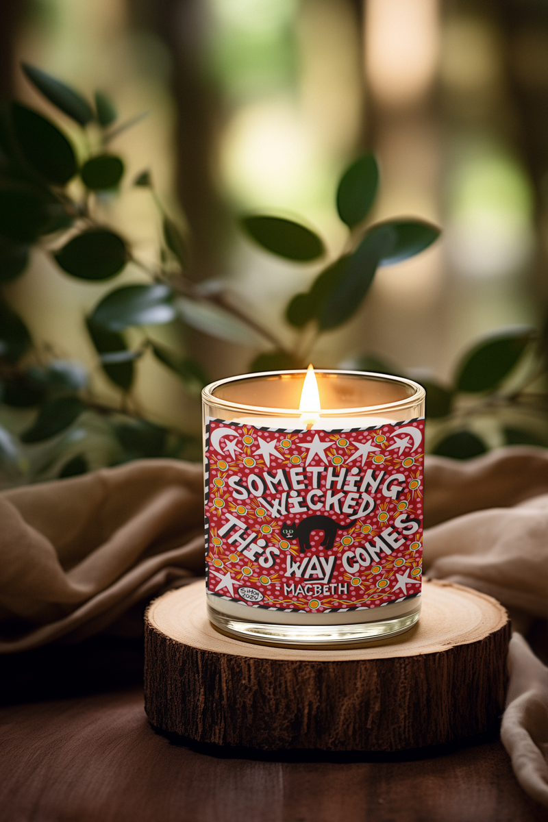"Something Wicked" Glass Candle, 11oz – New Orleans Shakespeare Festival